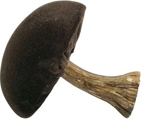 Sametová dekorace hnědá houba Mushroom - 10*10*10cm