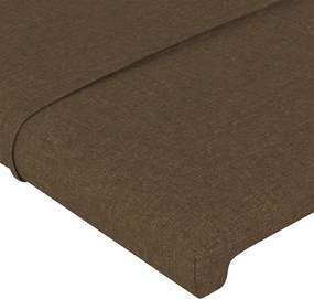 Čelo postele s LED tmavě hnědé 180x5x78/88 cm textil 3121629