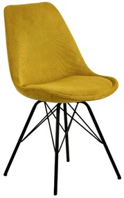 OnaDnes -20% Scandi Žlutá manšestrová jídelní židle Erisa