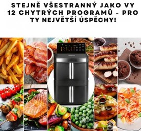 GourmetMaxx Vertikální horkovzdušná fritéza s dvojitou komorou FryUp XL 16818