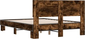 Rám postele kouřový dub 140 x 200 cm kompozitní dřevo a kov 3280194