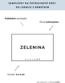ZELENINA - Samolepka s rámečkem na dózy do lednice, 6 x 4 cm