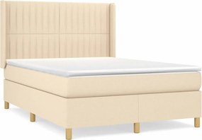 Box spring postel s matrací krémová 140x190 cm textil 3132150