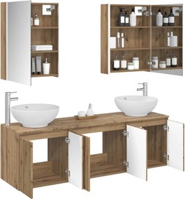 Sada koupelnových skříněk 5 ks Dub artisan Kompozitní dřevo 3406494