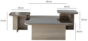 Sada konferenčních stolků Rayssa 80 cm bronzová