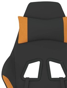 Petromila Masážní herní židle s podnožkou černá a oranžová textil