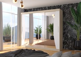 ADRK Furniture Skříň s posuvnými dveřmi a zrcadlem DIEGO 250 ADRK-SW-DIE-SW-250