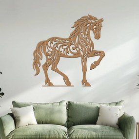 dřevo života Dřevěný obraz koně VNITŘNÍ OHEŇ Zvolte rozměr (cm): 80x80, Zvolte barvu dekoru: Horský dub