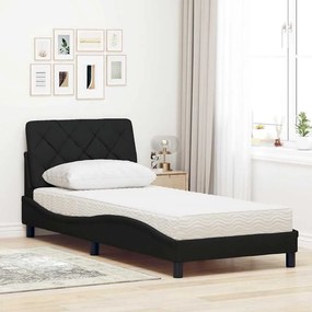 Postel s matrací černá 90 x 190 cm textil 3310708