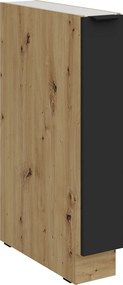 ARIA ac | dolní skříňka 15 D CARGO s výsuvnou drátěnou policí | 15 cm | artisan/černá