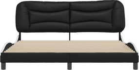 Rám postele bez matrace Hvar černý a bílý 180 x 200 cm umělá kůže 3208021