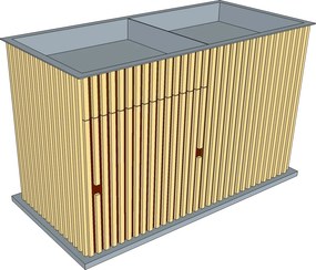 DESIGN FACTORY - Cyklobox de Luxe 3 – 4 kola, barva natur, (1,1 x 2,3 m), CYKL3-4 - nejzahradnidomek.cz
