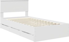 Rám postele se zásuvkou Bílá 100 x 200 cm Inženýrské dřevo 3410735