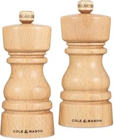 ColeMason London Natural Beech / Sada mlýnků na sůl a pepř / bukové dř