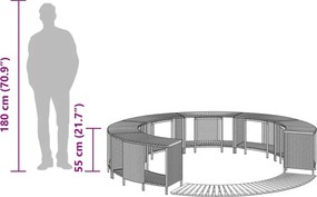 vidaXL Obruba k vířivce polyratan a masivní akáciové dřevo [3270650] Barva: Černá