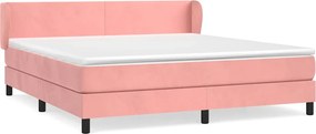 Box spring postel s matrací růžová 180x200 cm samet 3127390