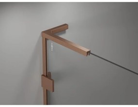 Mexen Lunar, L pětiúhelníkový sprchový kout s pravým sklonem 80 x 80 cm, 8mm čiré sklo, profil měděná matná, 831L-080P-080L-65-00-P