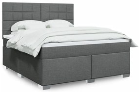 Box spring postel s matrací tmavě šedá 180x200 cm textil 3292868