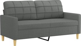 2místná pohovka s polštáři tmavě šedá 140 cm textil 3200783
