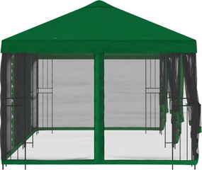 Altán s bočními stěnami 6 x 3 m Zelená Polyester a ocel 190 gsm 3375998