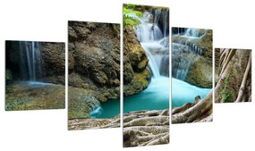 Obraz řeky s vodopády (125x70 cm)