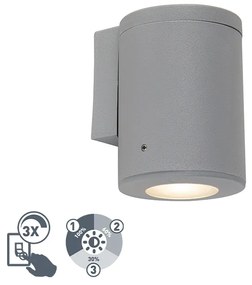 Nástěnná lampa šedá IP55 vč. 1 x GU10 3 stupně stmívatelné - Franca