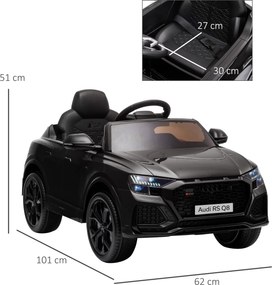 HOMCOM Dětské Elektrické Auto +3 roky Licencované Audi RS Q8 se 6V Baterií, 2 Motory, Dálkovým Ovládáním, Hudbou, MP3, Klaksonem a Světly, Maximální …