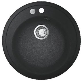 Grohe - Kompozitní dřez K200 s automatickým odtokem, průměr 51 cm, granitová černá 31656AP0