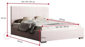 Čalouněná postel FOX 4, + rošt, Sofie20, 160x200
