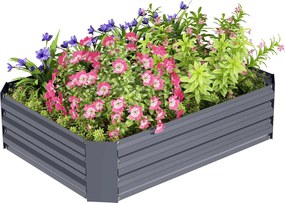 Vyvýšený záhon Outsunny z oceli, studený rám pro pěstování, zahradní květinový box, stohovatelný, pěstební záhon na zeleninu 120x90x30cm pro zahradu …