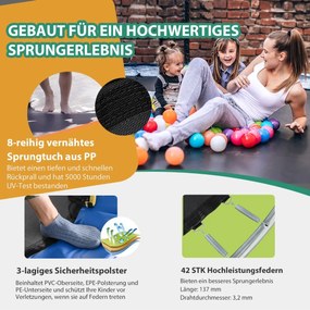 Costway Φ 244 cm venkovní trampolína s basketbalovým košem