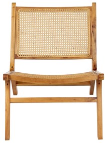 Dřevěná židle s ratanovým výpletem světlé dřevo MIDDLETOWN Beliani