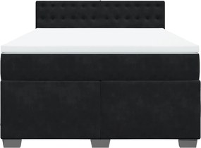 Box spring postel s matrací černá 140x200 cm samet 3288644