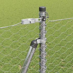 Hexagonální plot s betonovým základem 10 x 1,4 m Stříbrná 3353772