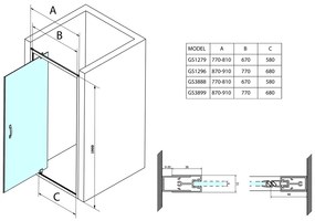 Gelco SIGMA SIMPLY sprchové dveře otočné 800 mm, čiré sklo GS1279