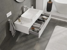 Mexen Rivel, koupelnová skříňka 100 cm, 1 zásuvka, drážkovaná, bílá matná, 91A20-10023-1-BF01
