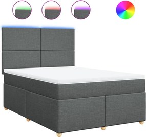 Box spring postel s matrací tmavě šedý 140 x 190 cm textil 3293569