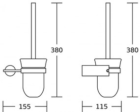 Mexen příslušenství, Aron wc kartáč černá, 7088150-70