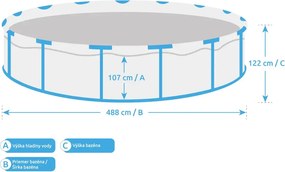 Intex | Bazén Florida Premium CLEARVIEW 4,88x1,22 m s kartušovou filtrací | 10340259