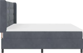 Postel s boxspringem s čelo Tmavě šedá 200 x 200 cm samet 3342027