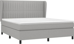 Box spring postel s matrací světle šedá 160 x 200 cm textil 3128133