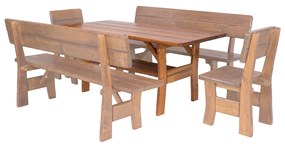Drewmax MO261 stůl - Zahradní stůl ze smrkového dřeva, lakovaný 180x81x80cm - Ořech lak