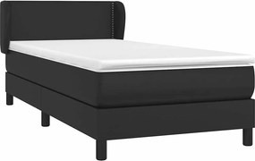 Box spring postel s matrací černá 90x200 cm umělá kůže 3127229