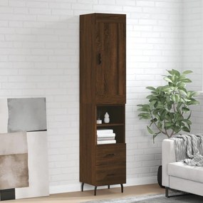 vidaXL Skříň highboard 34,5 x 34 x 180 cm kompozitní dřevo [3200274] Barva: hnědý dub