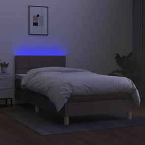 Box spring postel s matrací a LED taupe 90x190 cm textil 3133681