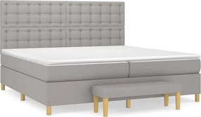 Box spring postel s matrací světle šedá 200 x 200 cm textil 3137501