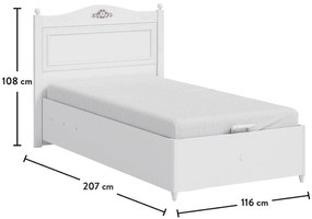 Dětská postel 100x200cm Ballerina - bílá