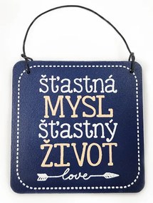 HD Útulný domov Dřevěná cedulka Šťastná mysl Útulný domov
