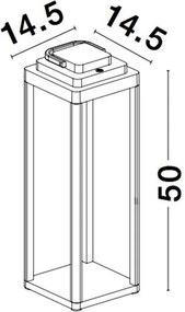 NV 9923500 Venkovní stolní lampa FIGI antracitový hliník LED 2W 3000K 5V DC 108st. IP65 dotykový vypínač / baterie / USB kabel / stmívatelné - NOVA LUCE