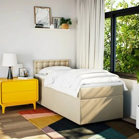 Box spring postel s matrací krémová 80 x 200 cm textil 3285734